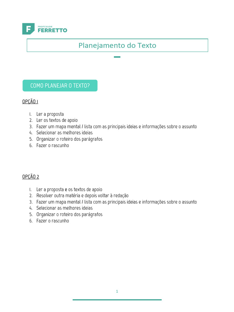 Planejamento de Texto | PDF