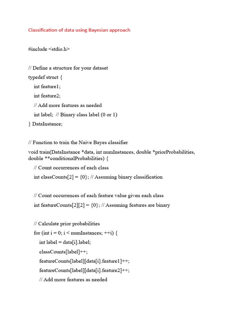 Classification of Data Using Bayesian Approach | PDF | Statistical Classification | Applied ...