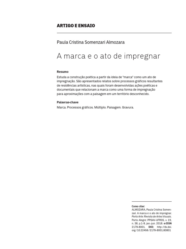 A Marca e o Ato de Impregnar | PDF | Imagem | Física