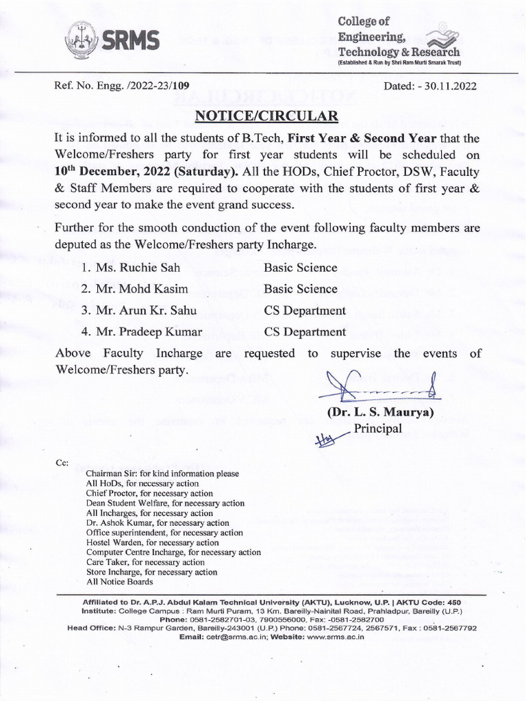 Welcome Fresher Party 2022 | PDF