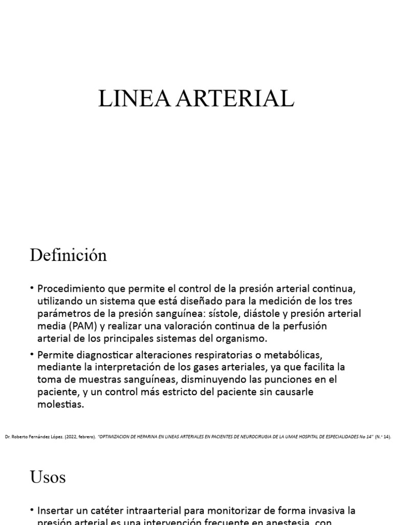 Linea Arterial | PDF | Presión sanguínea | Medicina CLINICA