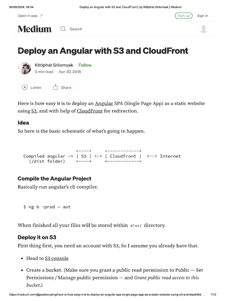Deploy An Angular With S3 and CloudFront | PDF