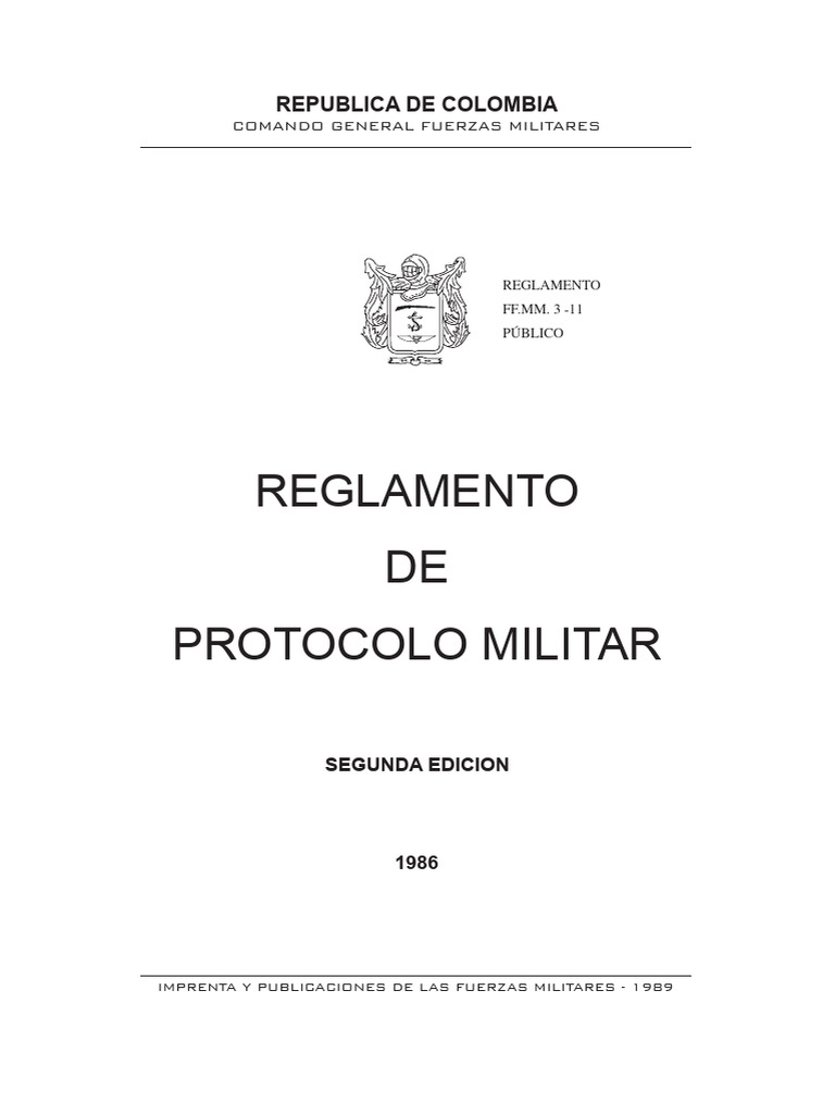 FF - MM 3-11 Reglamento de Protocolo Militar PDF | PDF