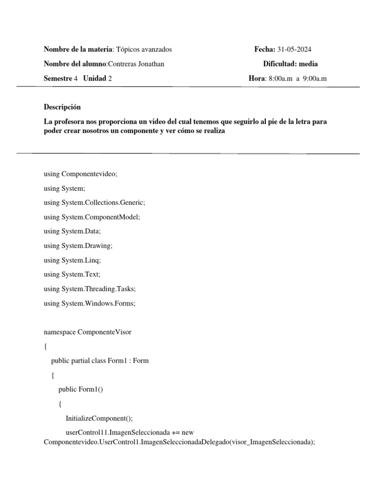Componente Personal Del Video Tutorial | PDF