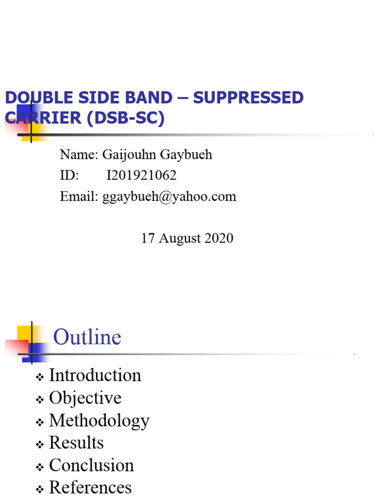 Double Side Band Suppressed Carrier DSB | PDF | Modulation | Electrical ...