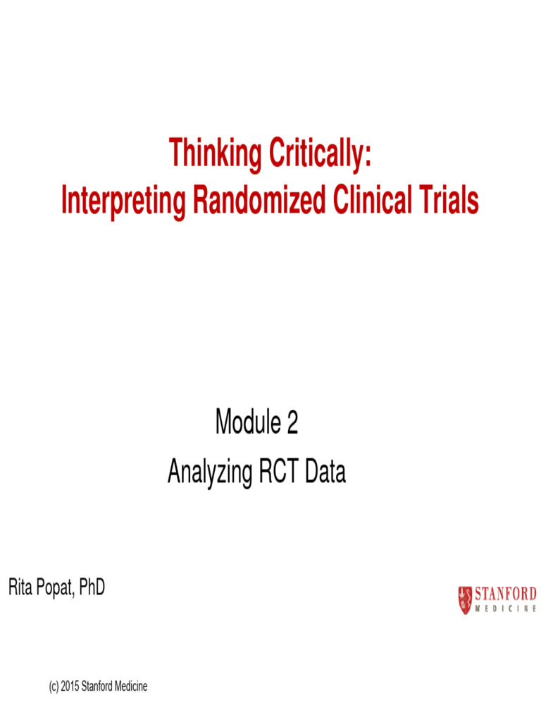 Analyzing Randomized Clinical Trials Data | PDF | Randomized Controlled ...