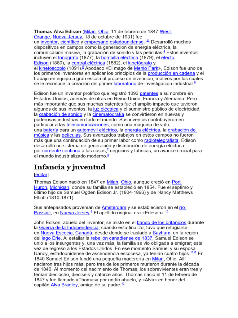 Thomas Alva Edison | PDF | Thomas Edison | Nikola Tesla