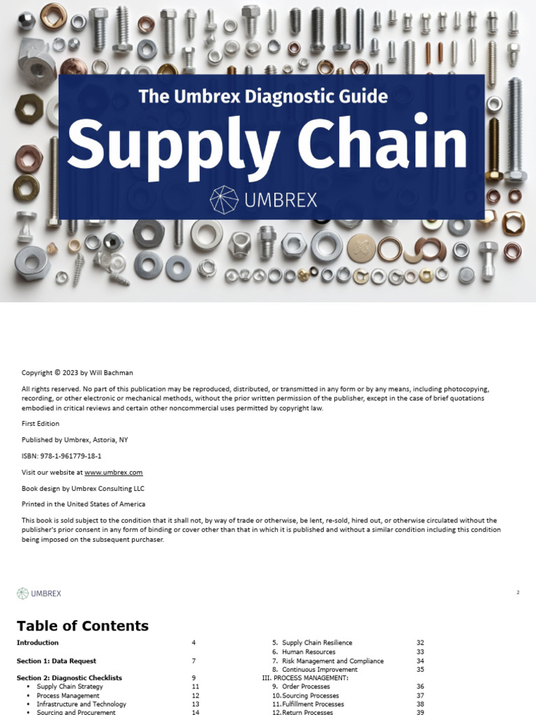 Umbrex Supply Chain Diagnostic Guide First Editi | PDF | Supply Chain | Logistics