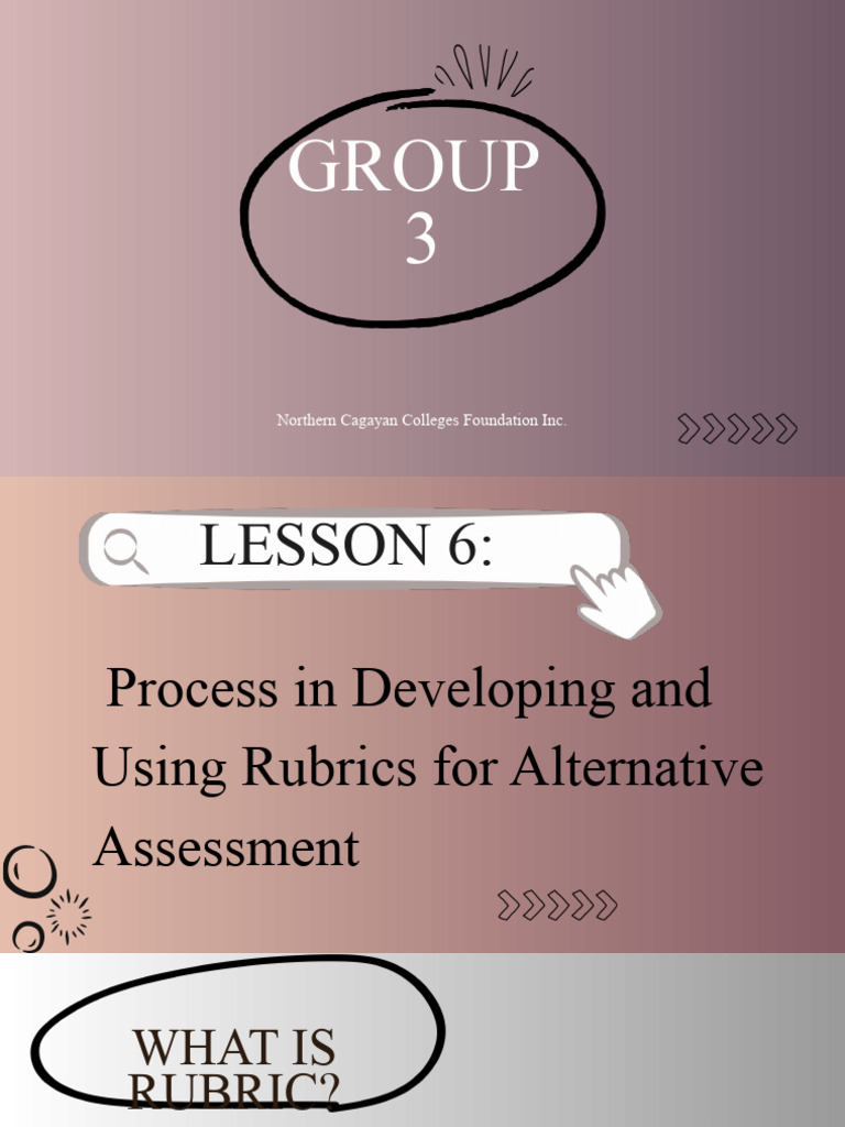 Group 3 Presentation | PDF | Rubric (Academic) | Cognition