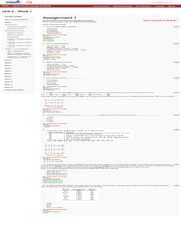 Week 01 Assignment 1 | PDF