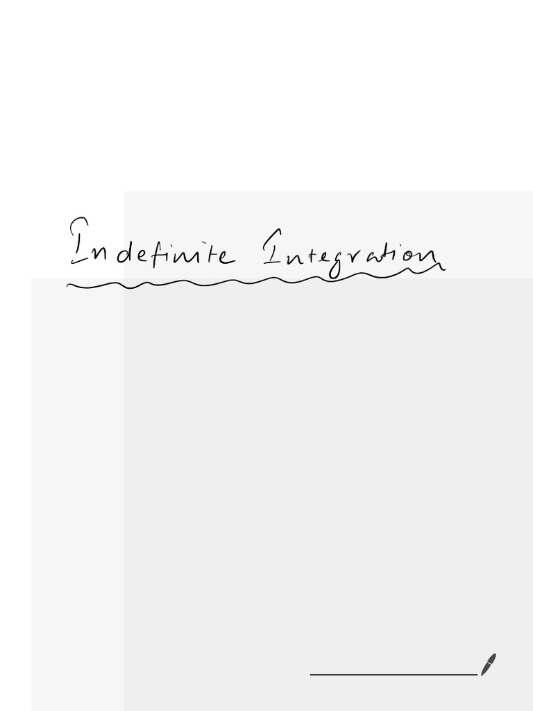 Indefinite Integration Pdf Mathematics Functions And Mappings