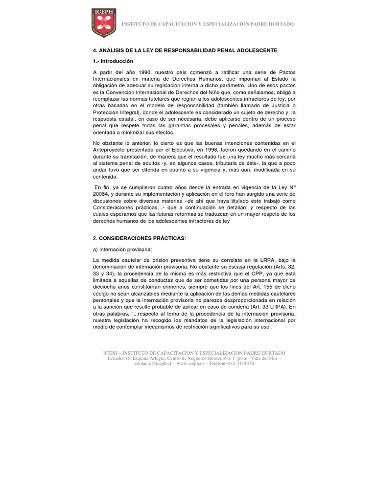 Unidad 4.analisis de La Let de RPA | PDF | Mandato | Castigos