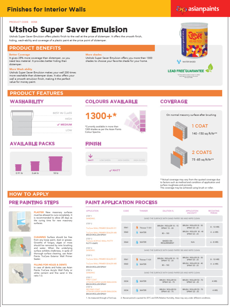Utshob Super Saver Emulsion | PDF | Paint | Masonry