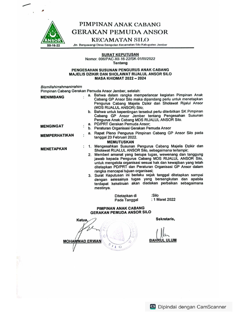 SK Rijalul Ansor | PDF