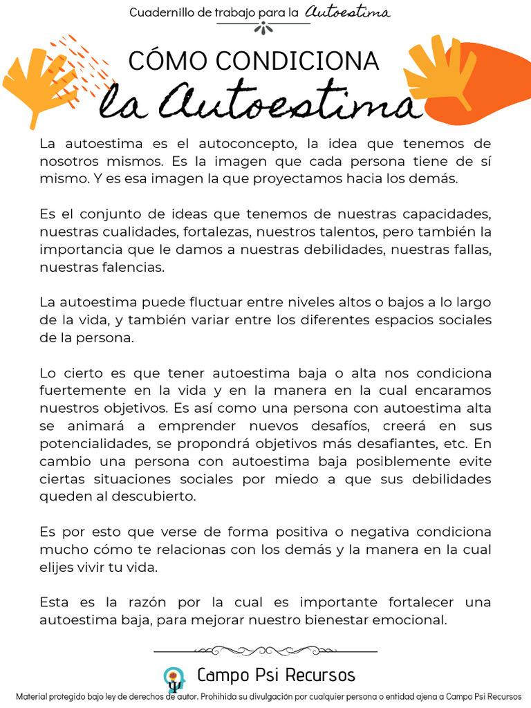Cuadernillo autoestima (2) | PDF | Autoestima | Autoconcepto