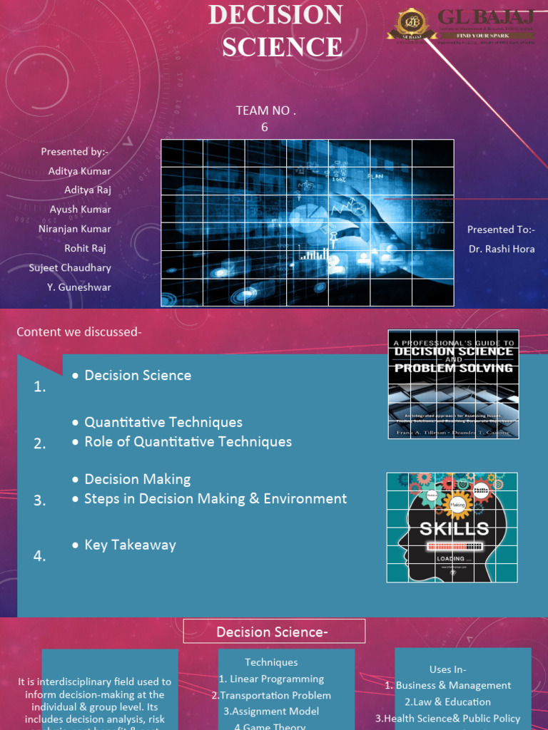 Decision Science | PDF | Decision Making | Investing
