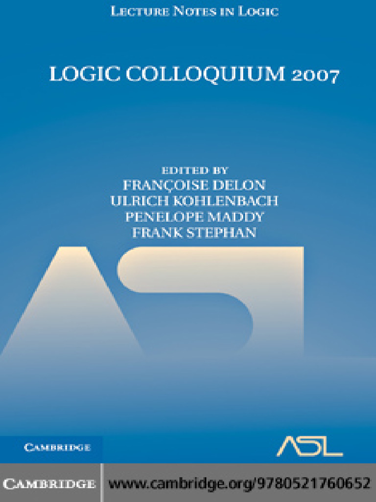 (Lecture Notes in Logic) Françoise Delon, Ulrich Kohlenbach, Penelope ...