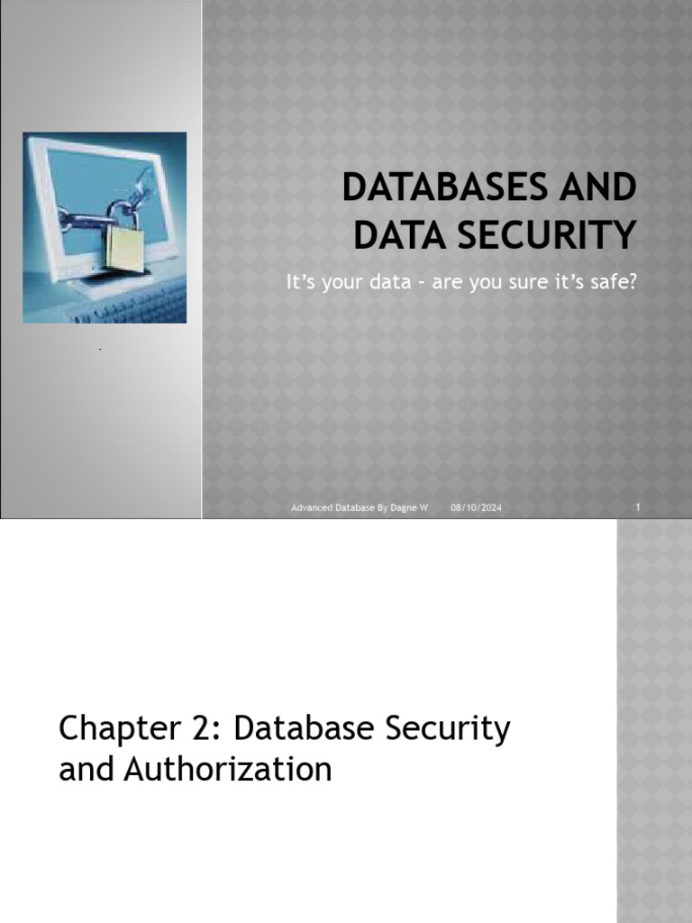 Chapter 2 Database Security and Authorization | PDF | Information Security | Databases