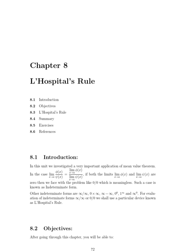 SM - CC-I (L'Hospital's Rule) | PDF | Mathematical Logic | Mathematical Analysis