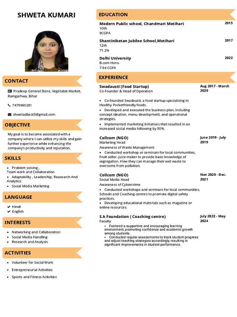 Shweta Kumari Resume Apna | PDF | Social Media | Popular Culture & Media Studies