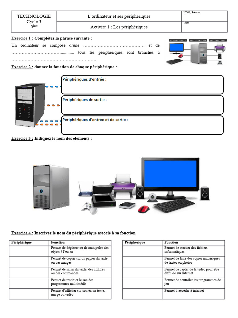 A1 L'ordinateur Et Les Périphériques | PDF