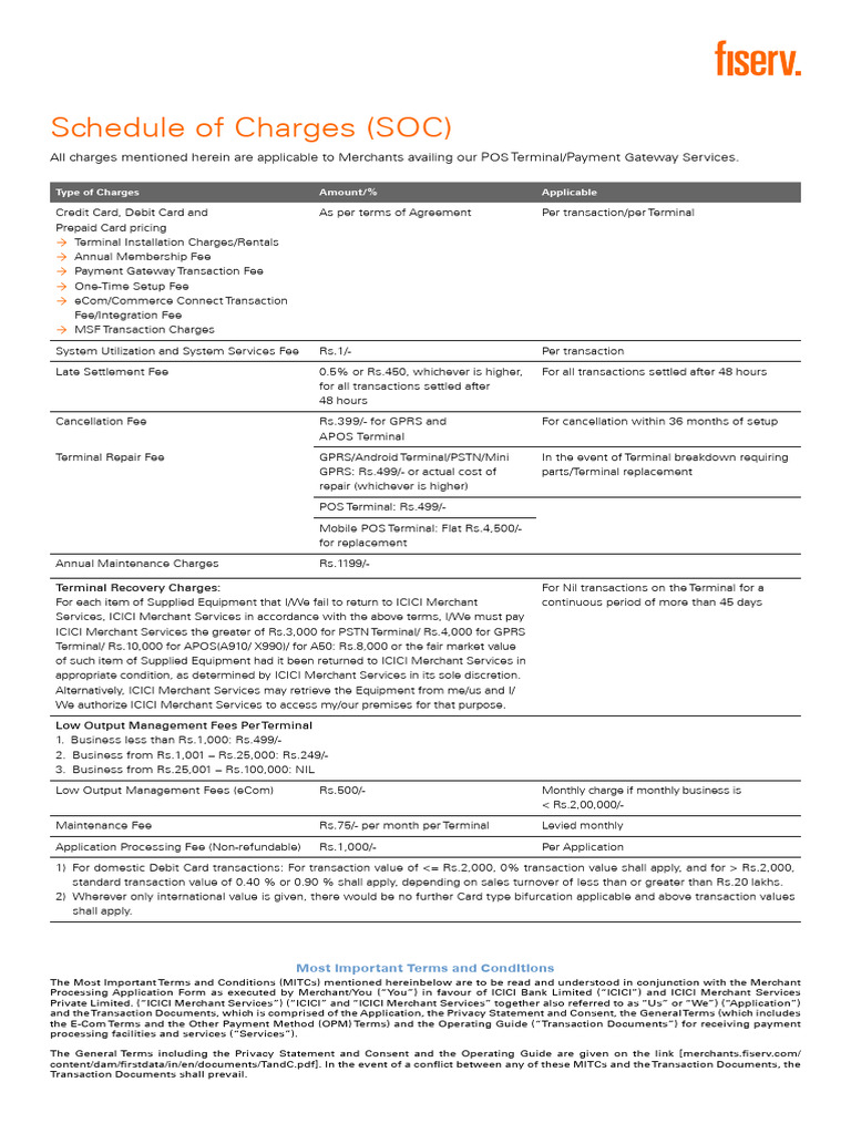 Schedule of Carges (Soc) | PDF | Payment Card Industry Data Security ...