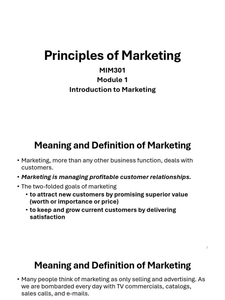 MIM301 - Principles of Marketing Module 1 Part 1 | PDF | Marketing ... MIM301 - Principles of Marketing Module 1 Part 1 | PDF | Marketing ...
