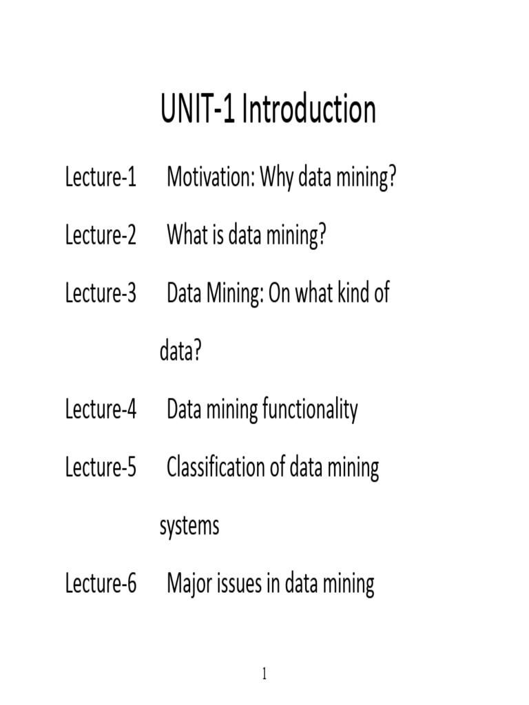 DWDM Unit 1 | PDF | Data Warehouse | Data Mining