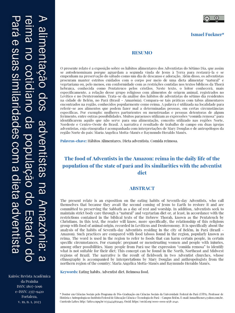 Dieta Adventista e Reima no Pará | PDF | Igreja Adventista do Sétimo ...