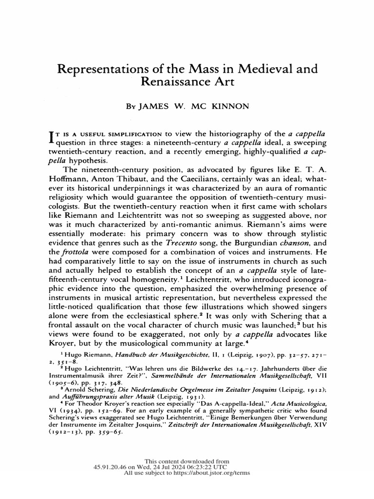 Medieval and Renaissance Mass Art Analysis | PDF | Mass (Liturgy ...