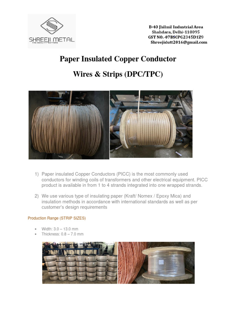 01_Shreeji-Profile-2021 | PDF | Wire | Electrical Conductor