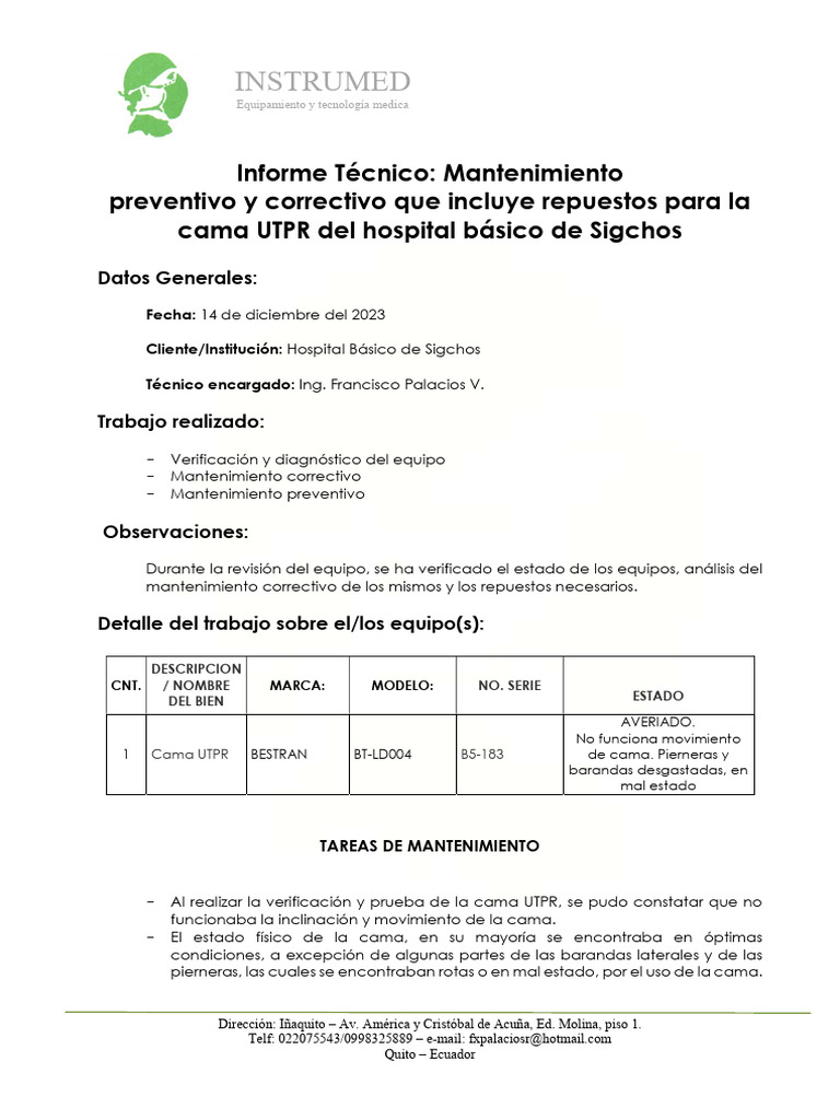 Informe Tecnico | PDF