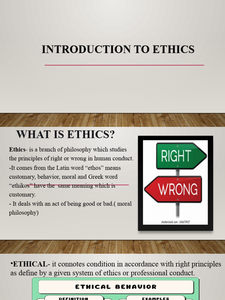 Introduction To Ethics | PDF | Morality | Intention