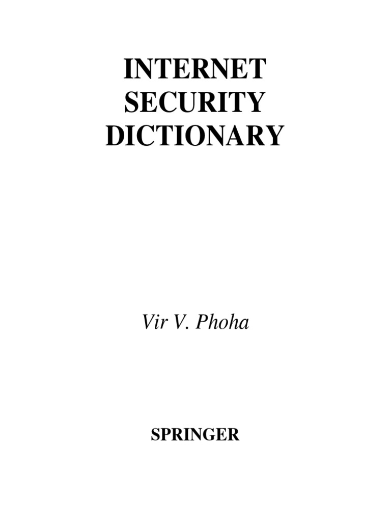 INTERNET_SECURITY_DICTIONARY | PDF | Internet | Computing