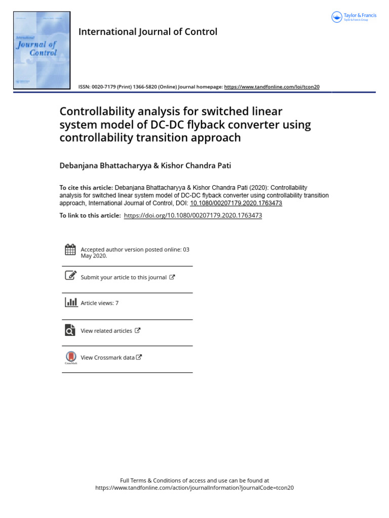 Controllability Analysis For Switched Linear | PDF | Electrical Resistance And Conductance ...