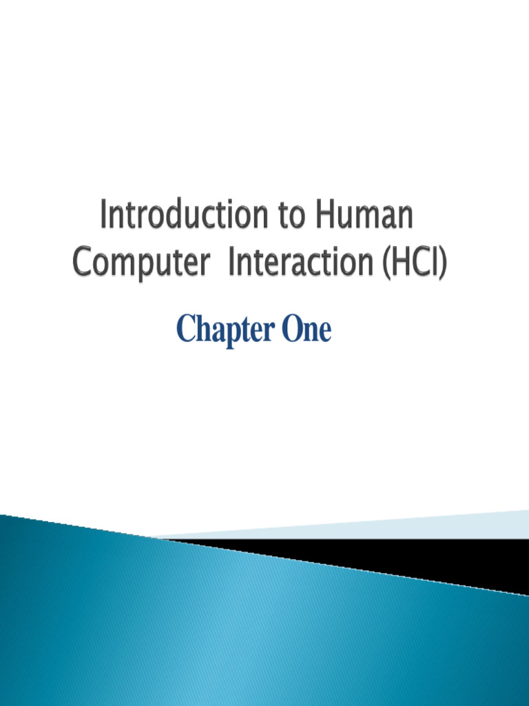 Chapter 1 Introduction to HCI | PDF | Human–Computer Interaction | Usability