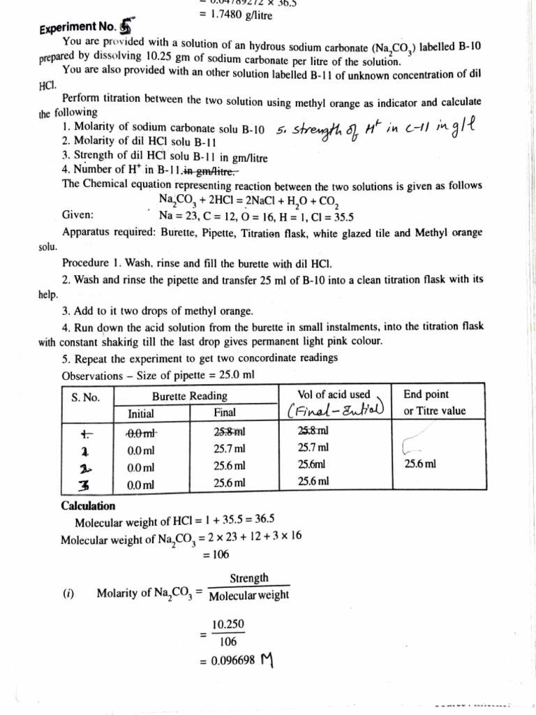 Titration Na2CO3 Vs HCL | PDF | Titration | Chemistry