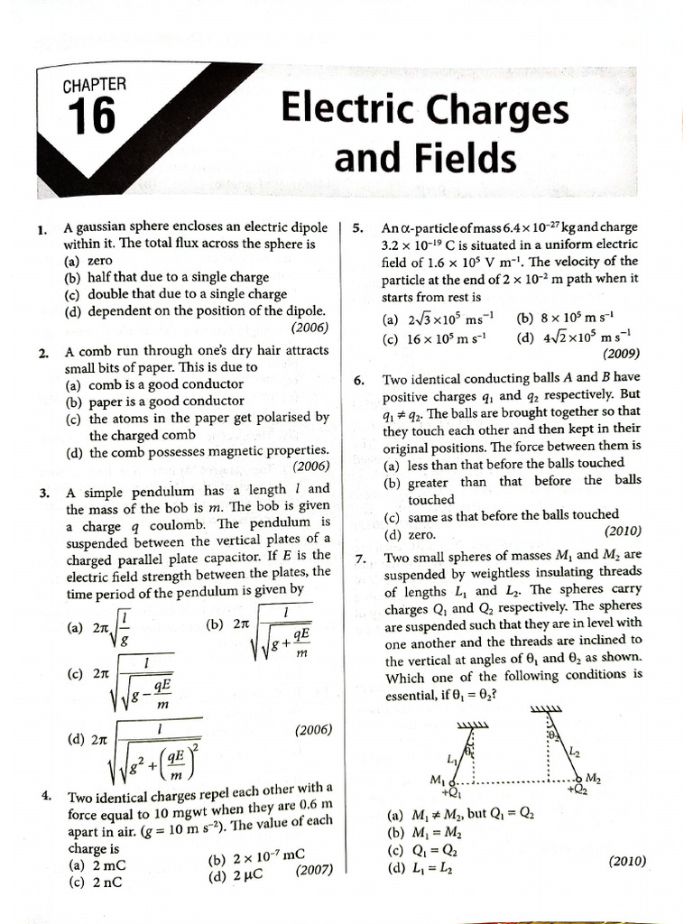 Electric Charges and Fields | PDF Electric Charges and Fields | PDF