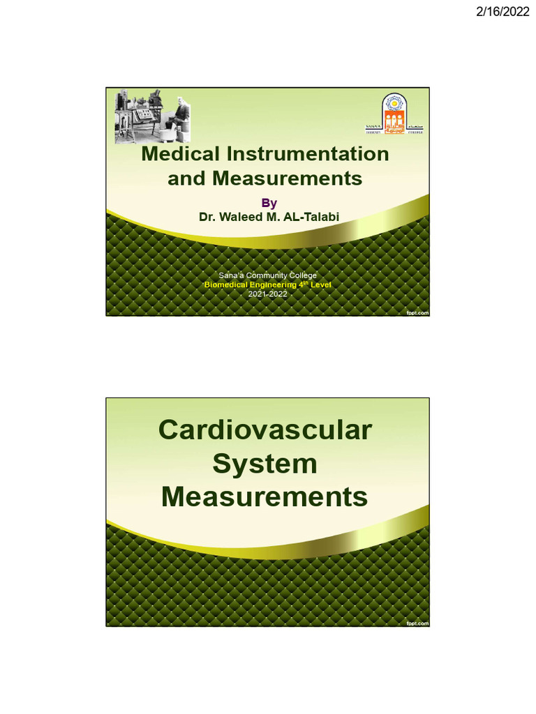 04 Cardiovascular-System-Measurements1-Waleed-Altalabi | PDF | Heart ...