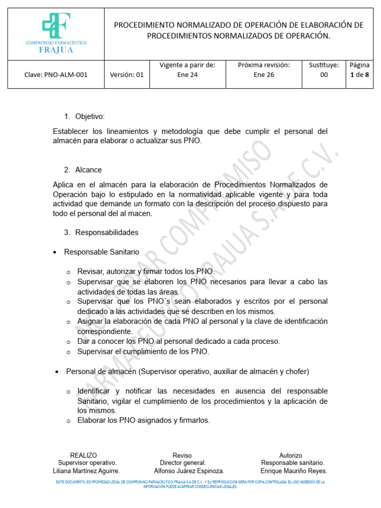 Procedimiento Normalizado de Operación de Elaboracion de Procedimientos Normalizados de ...