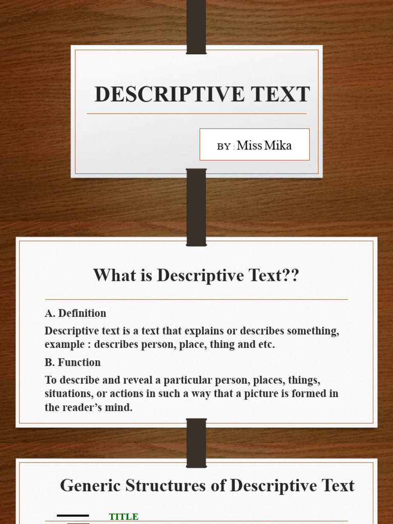 Descriptive Text PPT Oke | PDF