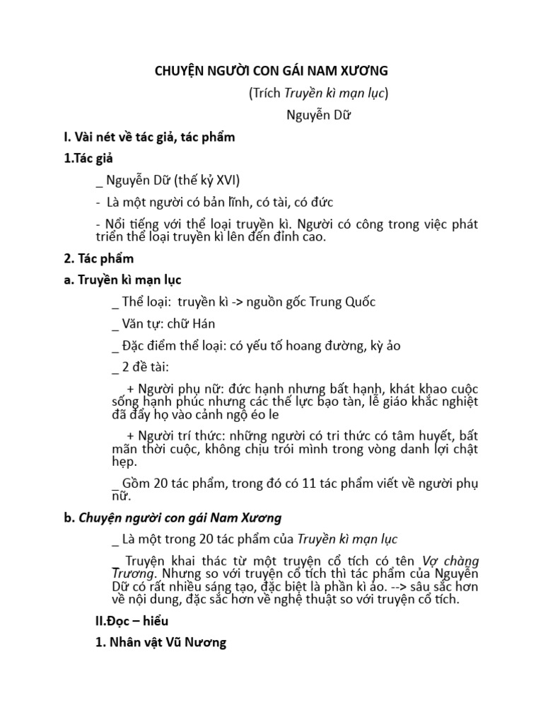 CHUYỆN NGƯỜI CON GÁI NAM XƯƠNG PTICH | PDF