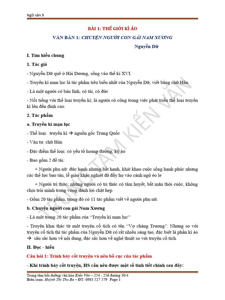 CHUYỆN NCGNX VB1 | PDF