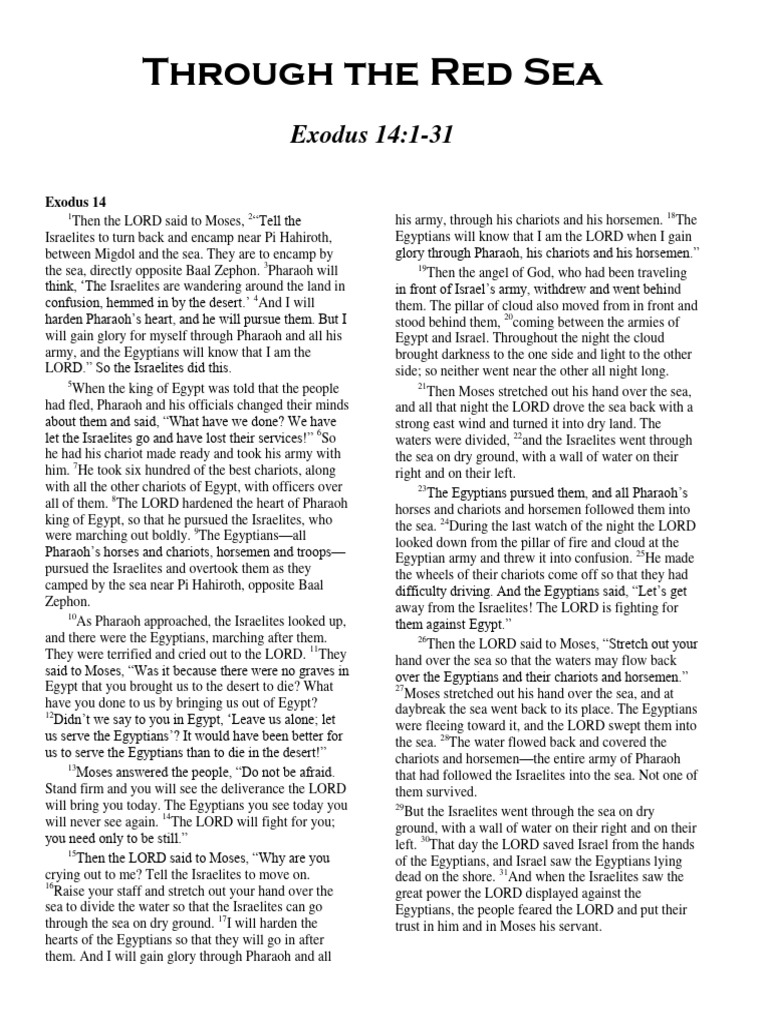Lesson 35 Through The Red Sea | PDF | The Exodus | Book Of Exodus