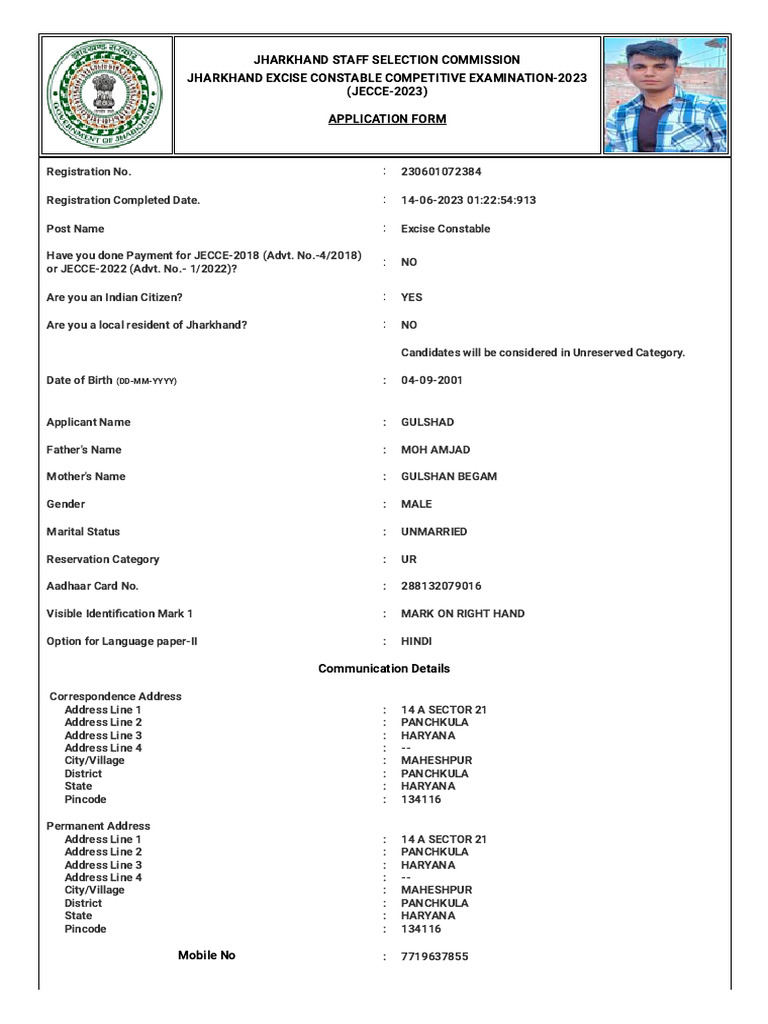 Excise JSSC | PDF | Personal Identification Number