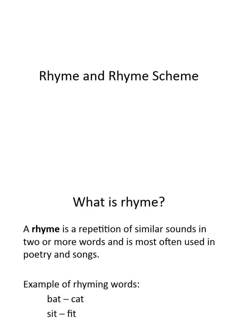 1C. POETRY Rhyme Rhyme Scheme | PDF | Poetry | Rhyme