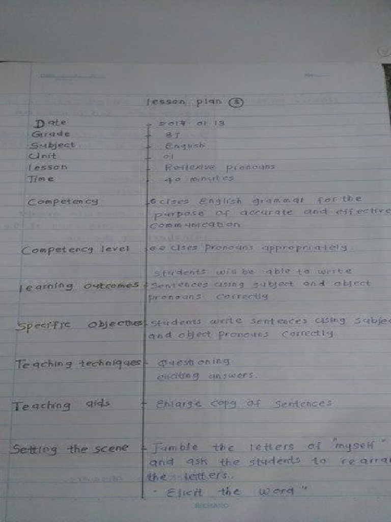 Grade 8 English Lesson Plans For The New Syllabus | PDF