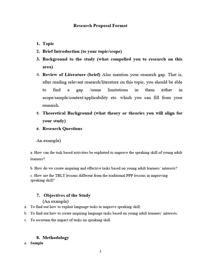 Research proposal format | PDF