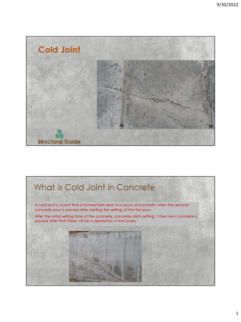 Understanding Cold Joints in Concrete | PDF | Concrete | Structural ...