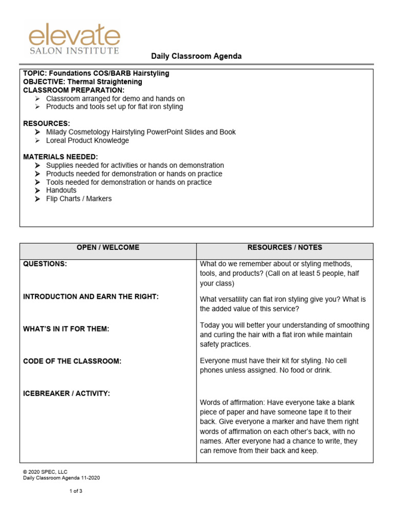 Thermal Smoothing Daily Agenda | PDF | Science & Mathematics ...
